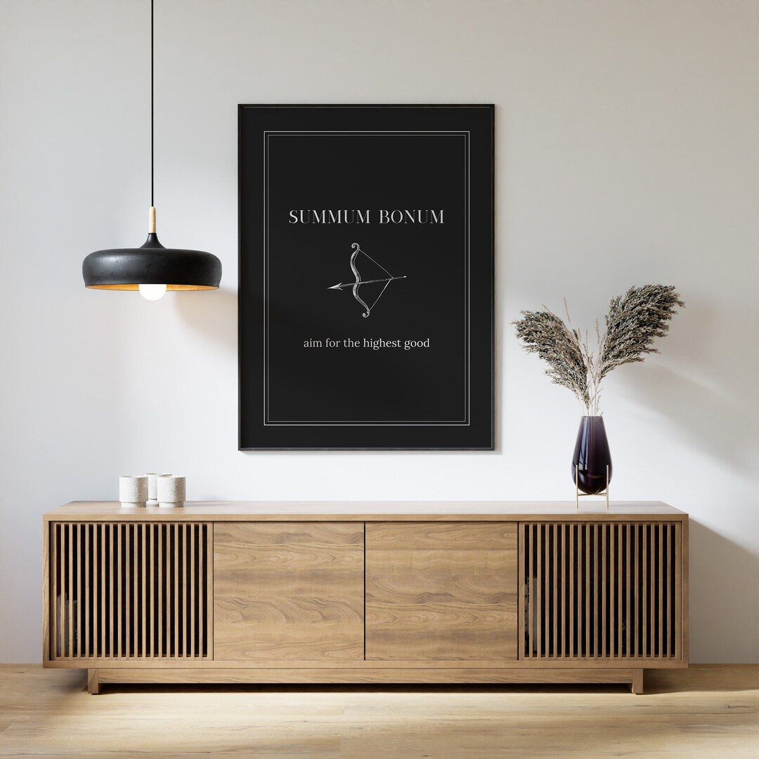 Black Stoicism Print, Summum Bonum Art, Stoic Philosophy Poster ...
