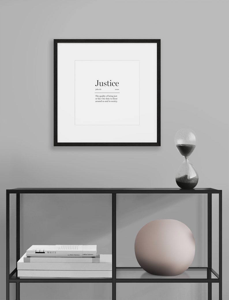 Justice Definition Print, Stoicism Digital Download, Minimalist ...