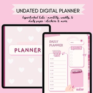 Digital Planner, Pink Undated Digital Planner, Pink Digital Planner ...