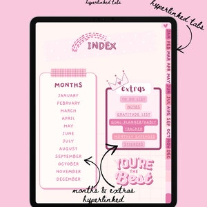 Digital Planner, Pink Undated Digital Planner, Pink Digital Planner ...