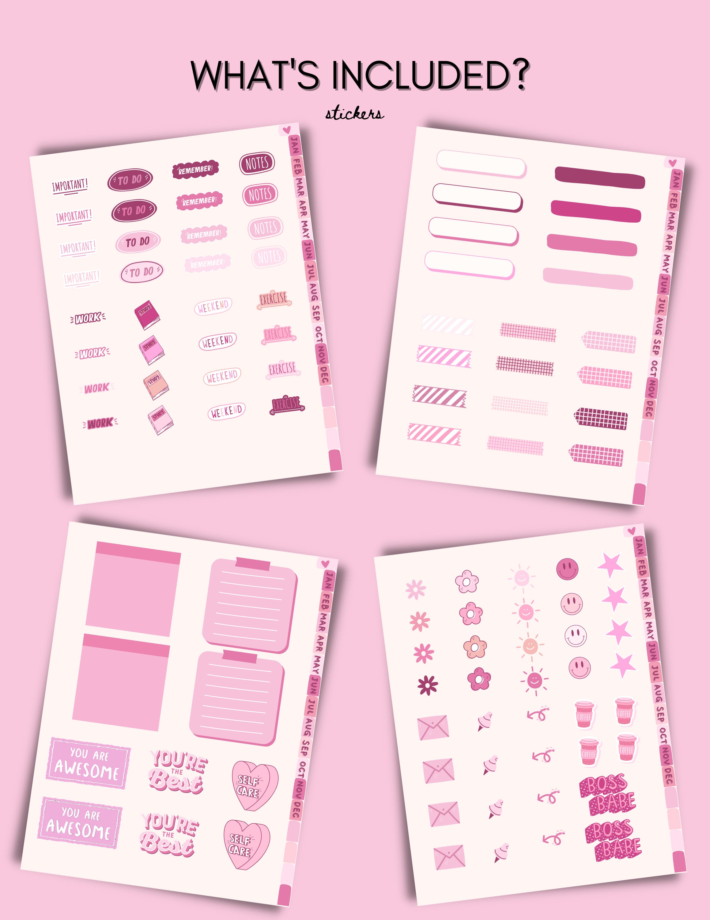 Digital Planner Pink Undated Digital Planner Pink Digital Planner