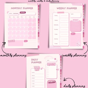 Digital Planner, Pink Undated Digital Planner, Pink Digital Planner ...
