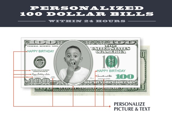 Personalized 100 Dollar Bills GRADUATION Gift Your Picture - Etsy