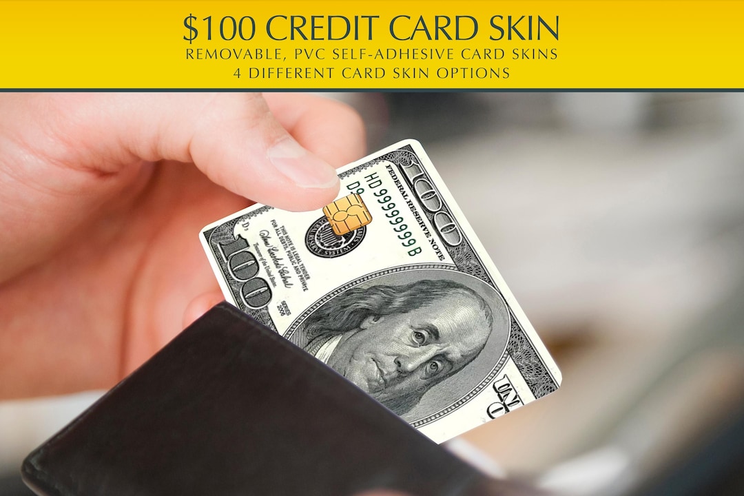 Four 100 Dollars Credit Card Skins • Perfect for Everyday Use • Works ...