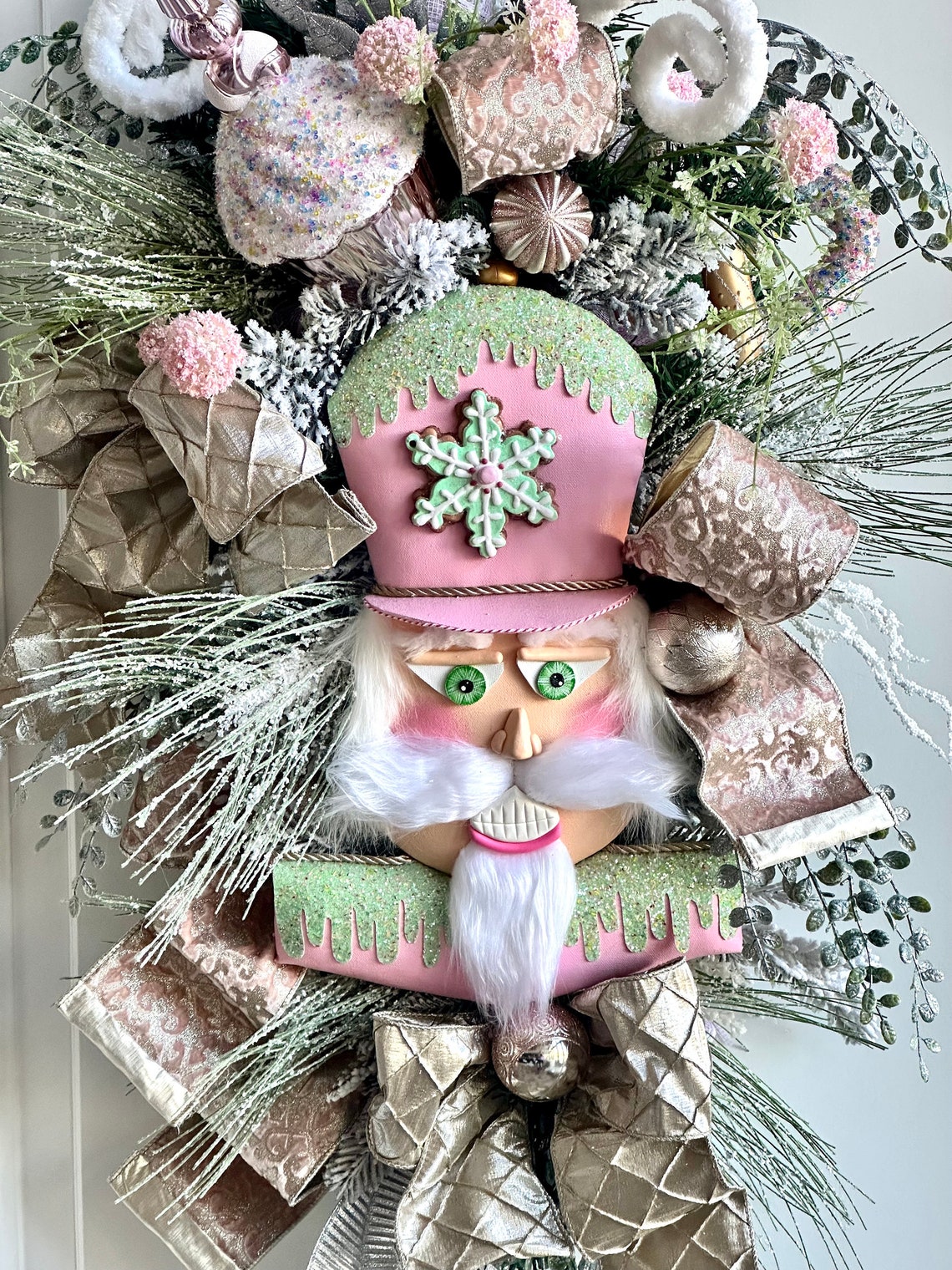 Nutcracker Pastel Wreath Christmas Wreath Pink Christmas - Etsy