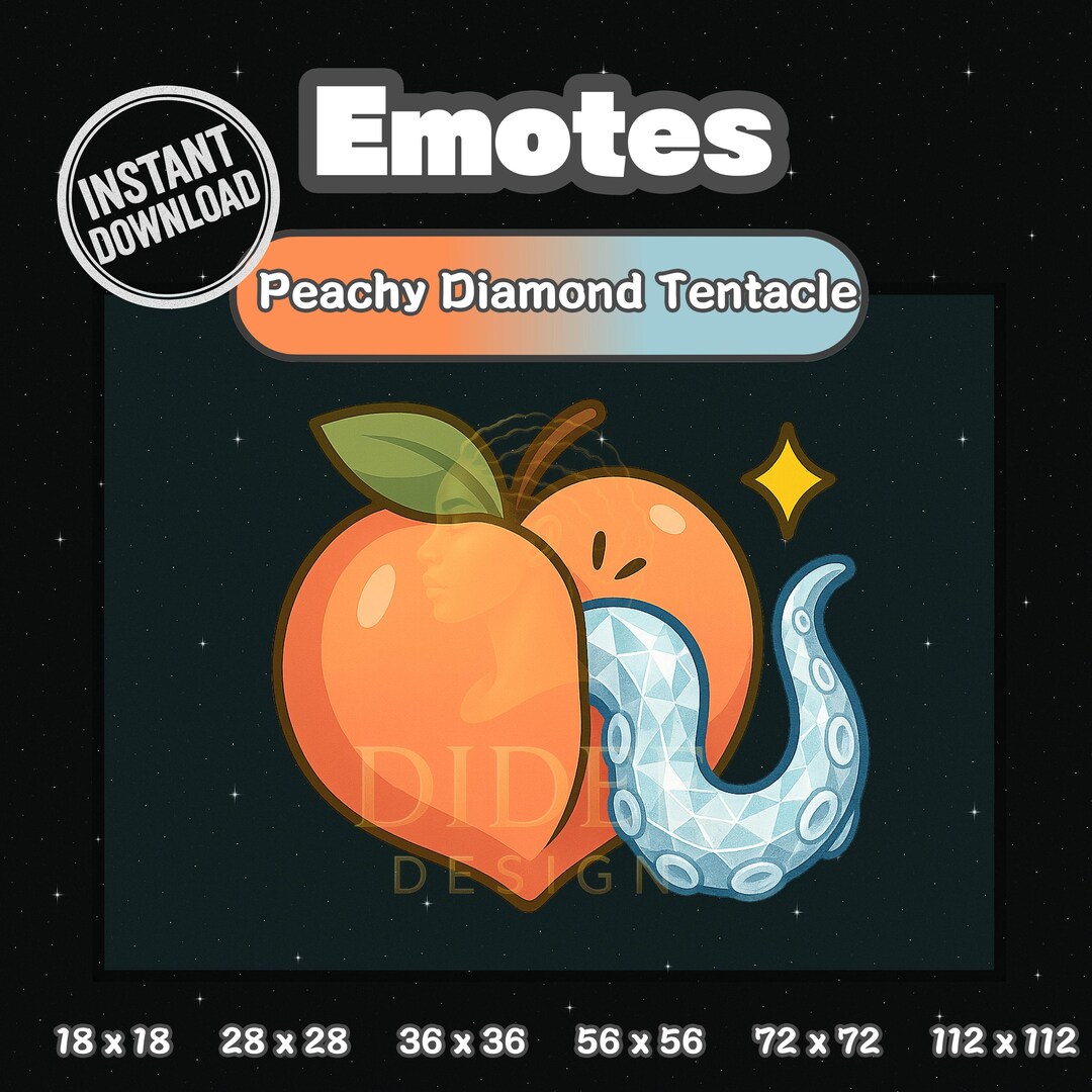 Fun Diamond Tentacle Peach Emote – Twitch / Discord PNG - Etsy