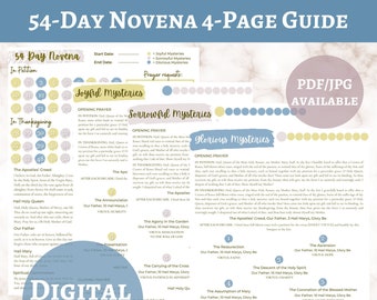 8-page 54 Day Rosary Novena • PRINTABLE Prayer Guide and Tracker (PDF ...