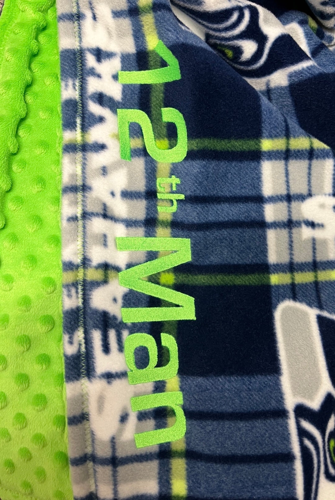 Seattle Seahawks Fleece/minky Blanket With Embroidery - Etsy