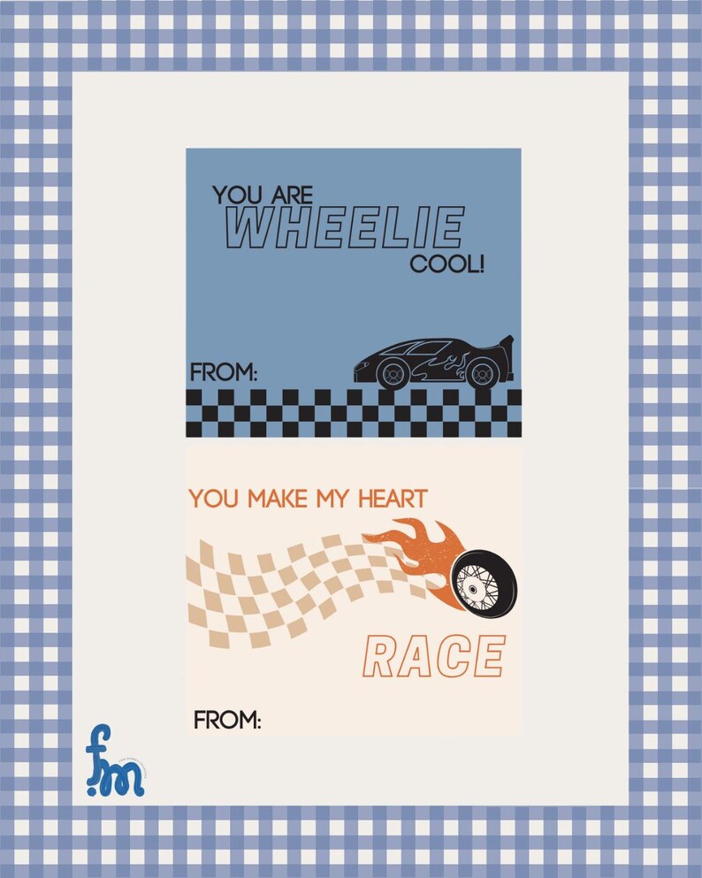Trendy Checkered Valentines Day Racing Racecar Boys Valentine Cards ...