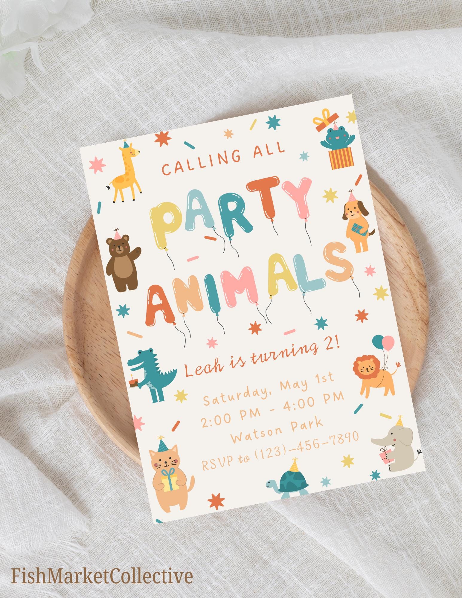 Digital Editable Calling All Party Animals Invitation | Party Animal ...