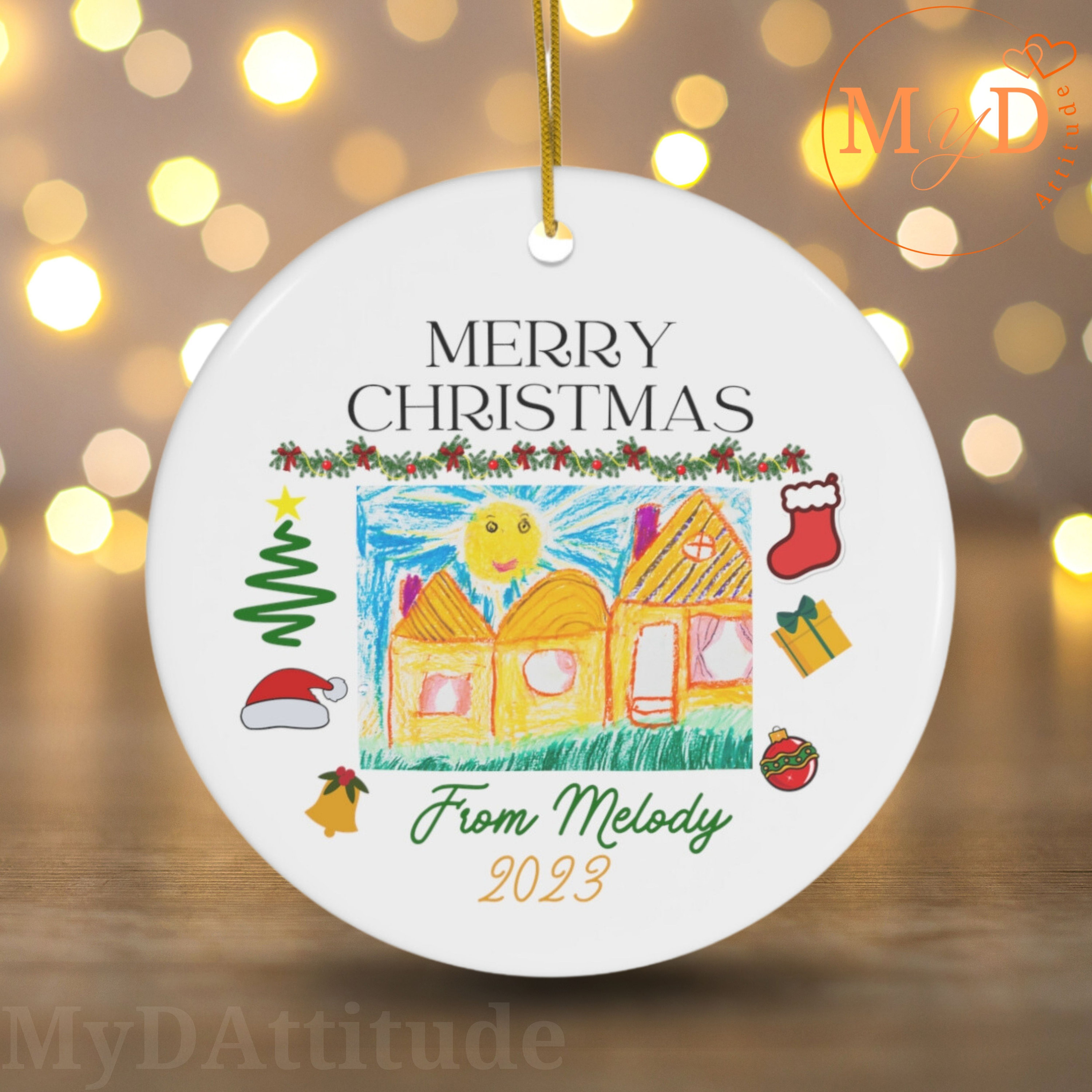 Personalized Child Drawing Christmas Ornament Gift for - Etsy