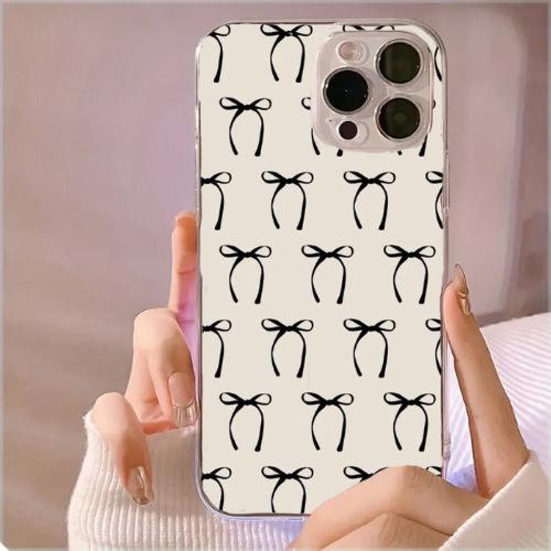 Black Bows Phone Case, Cute Bow Pattern, Girly Phone Case, Gift for Her ...