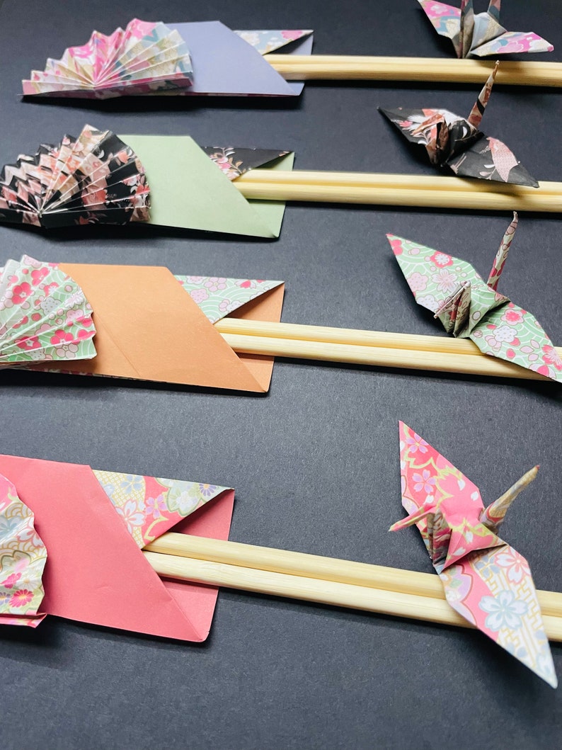 Origami Chopsticks Sleeves-set of 4 /wedding/party/origami - Etsy