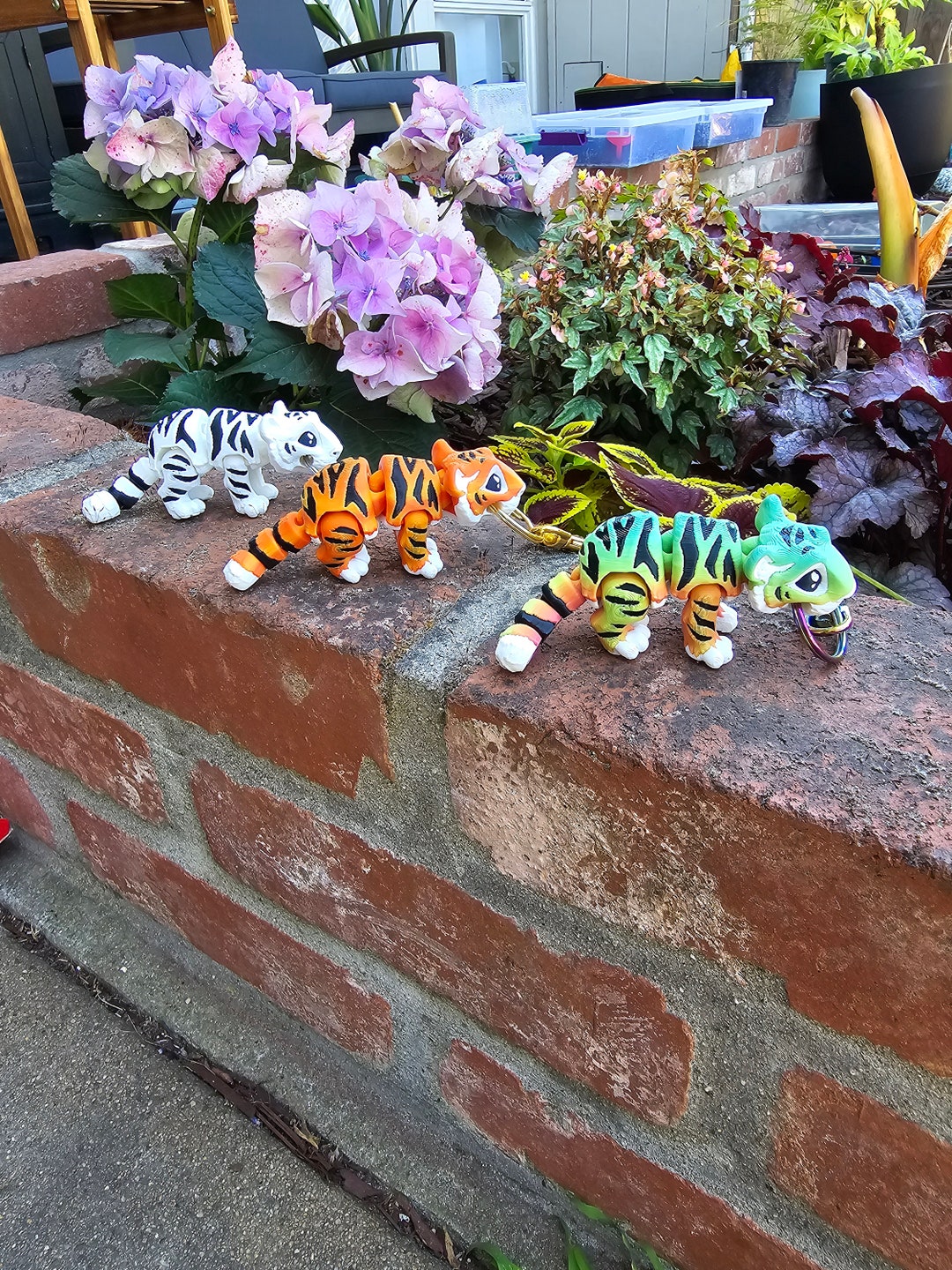 Cute Tiger Keychain Fun Poses 3D Printed, Full Color Fun Gift Key ...