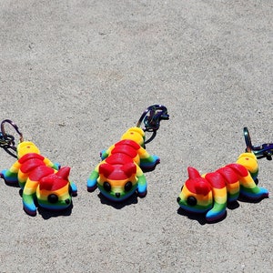 Rainbow Fox Keychain 3D Printed, Full Color Fun Gift Key Buddies Unique ...