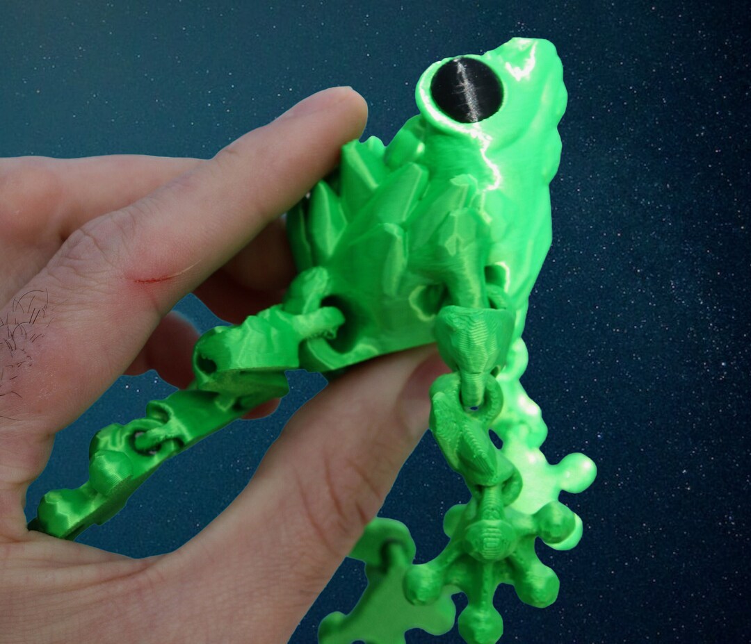 Crystal Gem Frog Toy 3 PACK, 3D Printed, Choose From Amazing Colors ...