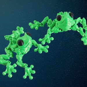 Crystal Gem Frog Toy 3 PACK, 3D Printed, Choose From Amazing Colors ...