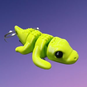 Cute Alligator Keychain 3D Printed, Full Color Fun Gift Key Buddies ...