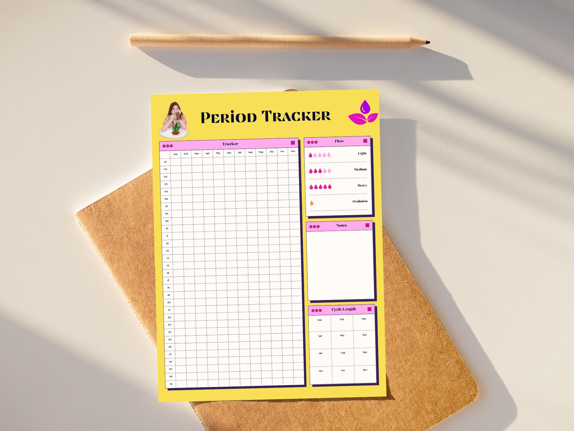 Period Tracker Planner/menstrual Cycle Tracker/period Planner/women's ...