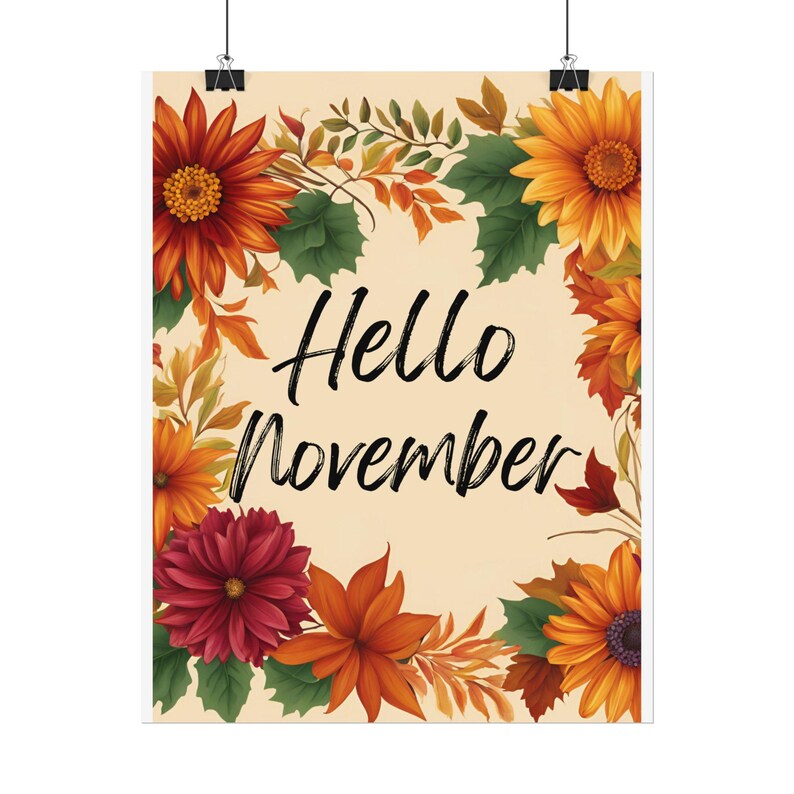 Hello November Poster - Etsy