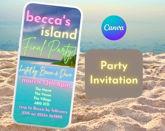 Island Beach Party Invitation - Etsy