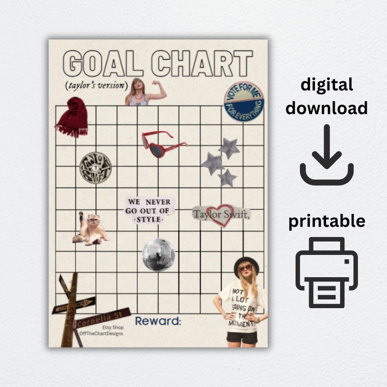 Taylor Swift, Reward Chart, Kids, Teen, Teenager, Chart, Goals ...