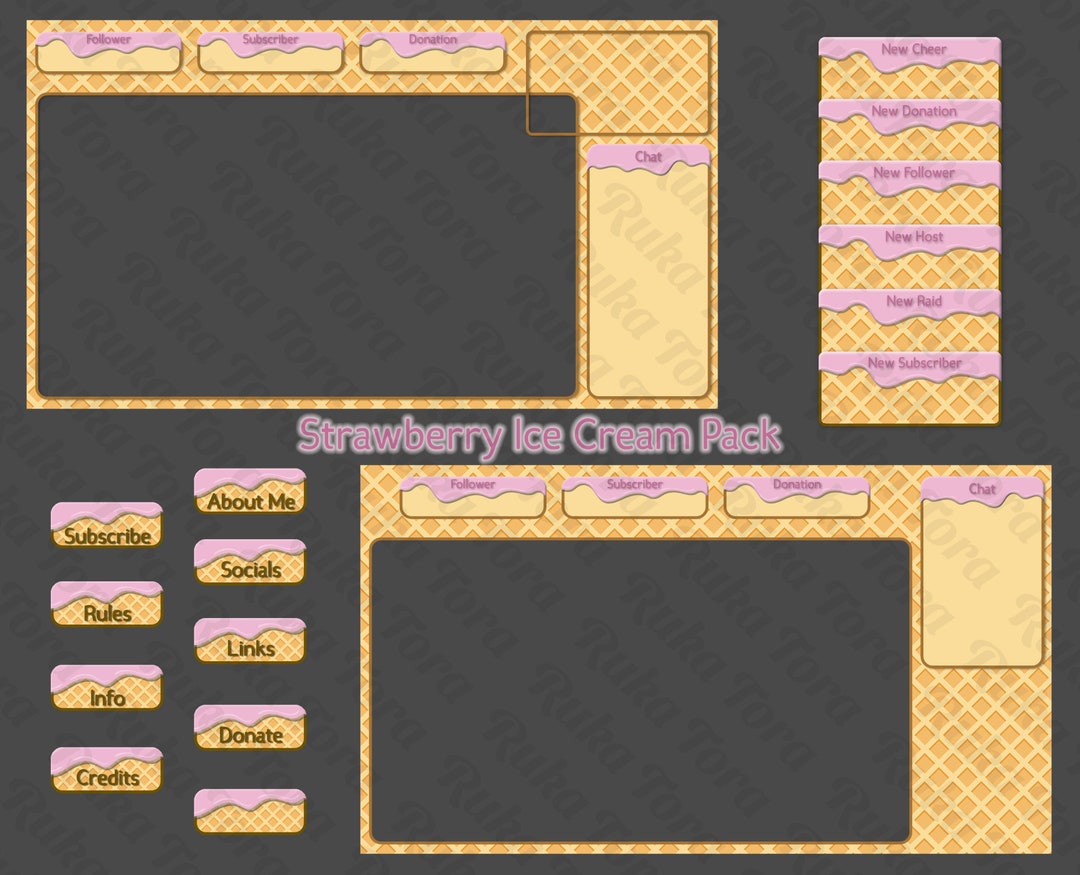 Strawberry Cone Streaming Pack - Etsy