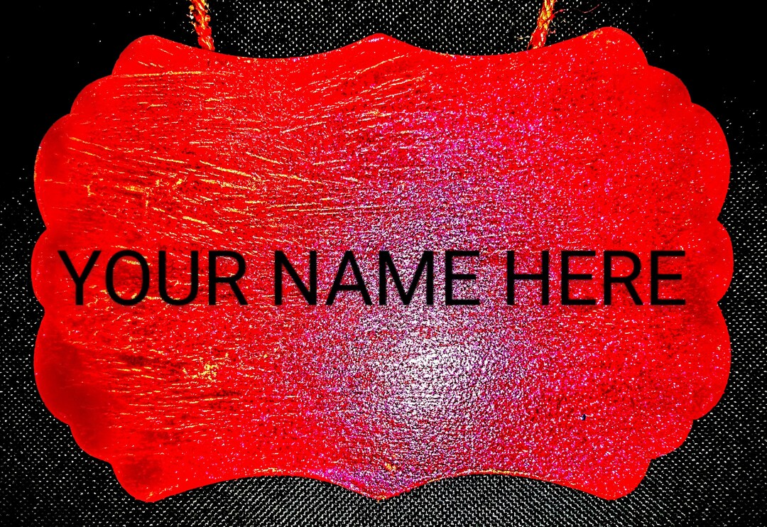 Your Name Here Sign! (red/gold Wavy Banner Sign) - Etsy