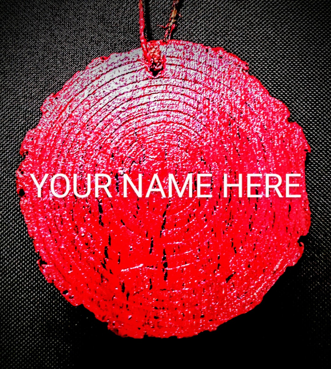 Your Name Here Sign! (red/black Log Round Sign) - Etsy