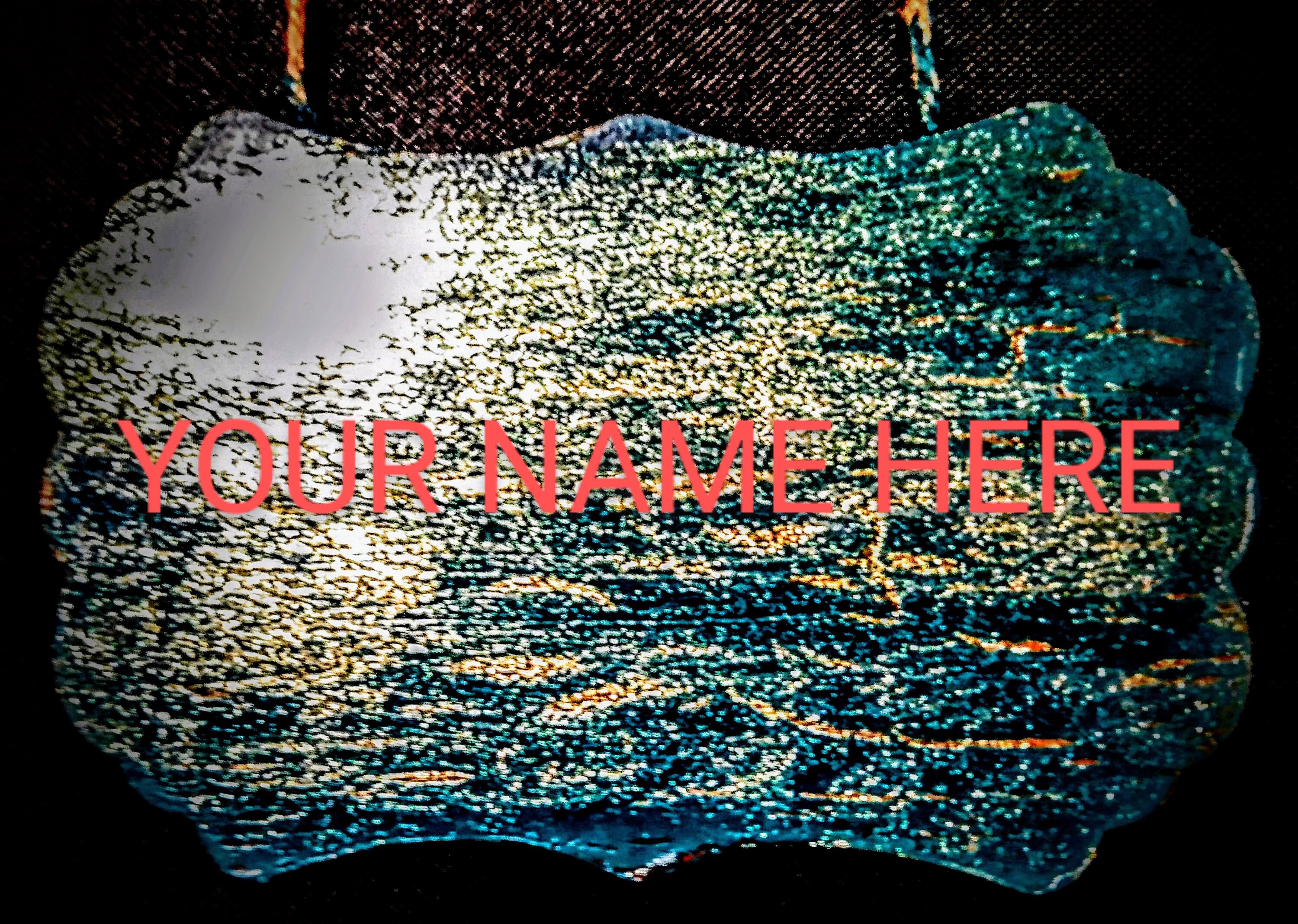Your Name Here Sign! (blue/copper Banner Sign) - Etsy