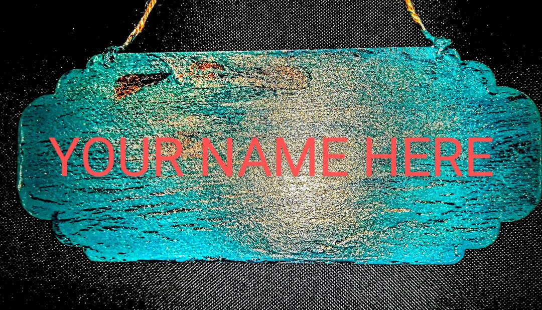 Your Name Here Sign aquamarine/gold Shimmer Sign - Etsy