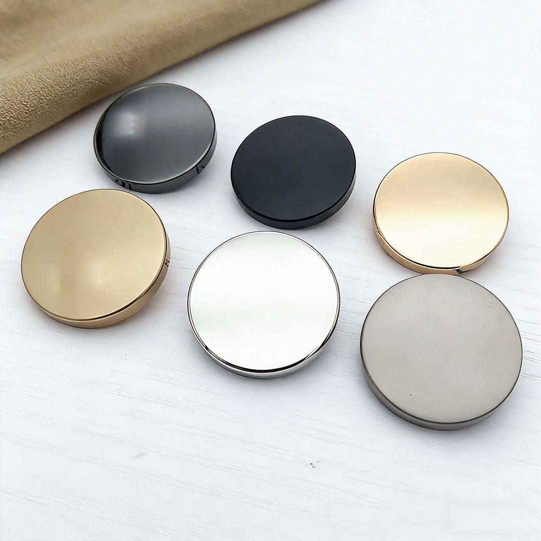 Metal Flat Sew-on Button, Coat and Trench Accent, Mirror Finish Sew-on ...