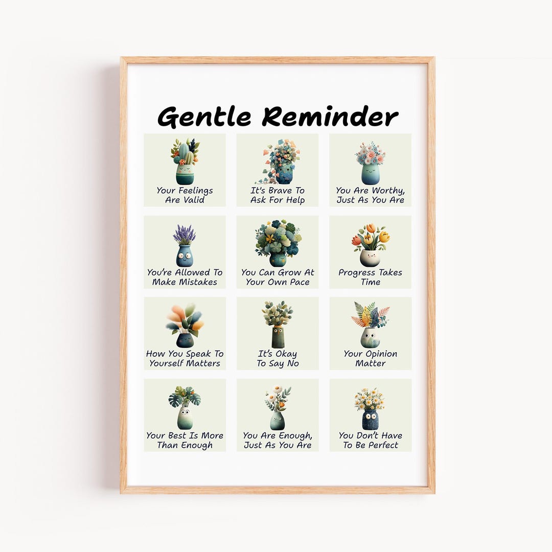 Reminders for Hard Days Wall Print, Therapy Office Decor School ...