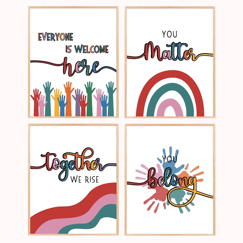 Set of 12 Diversity and Inclusion Posters, School Counselor Office ...