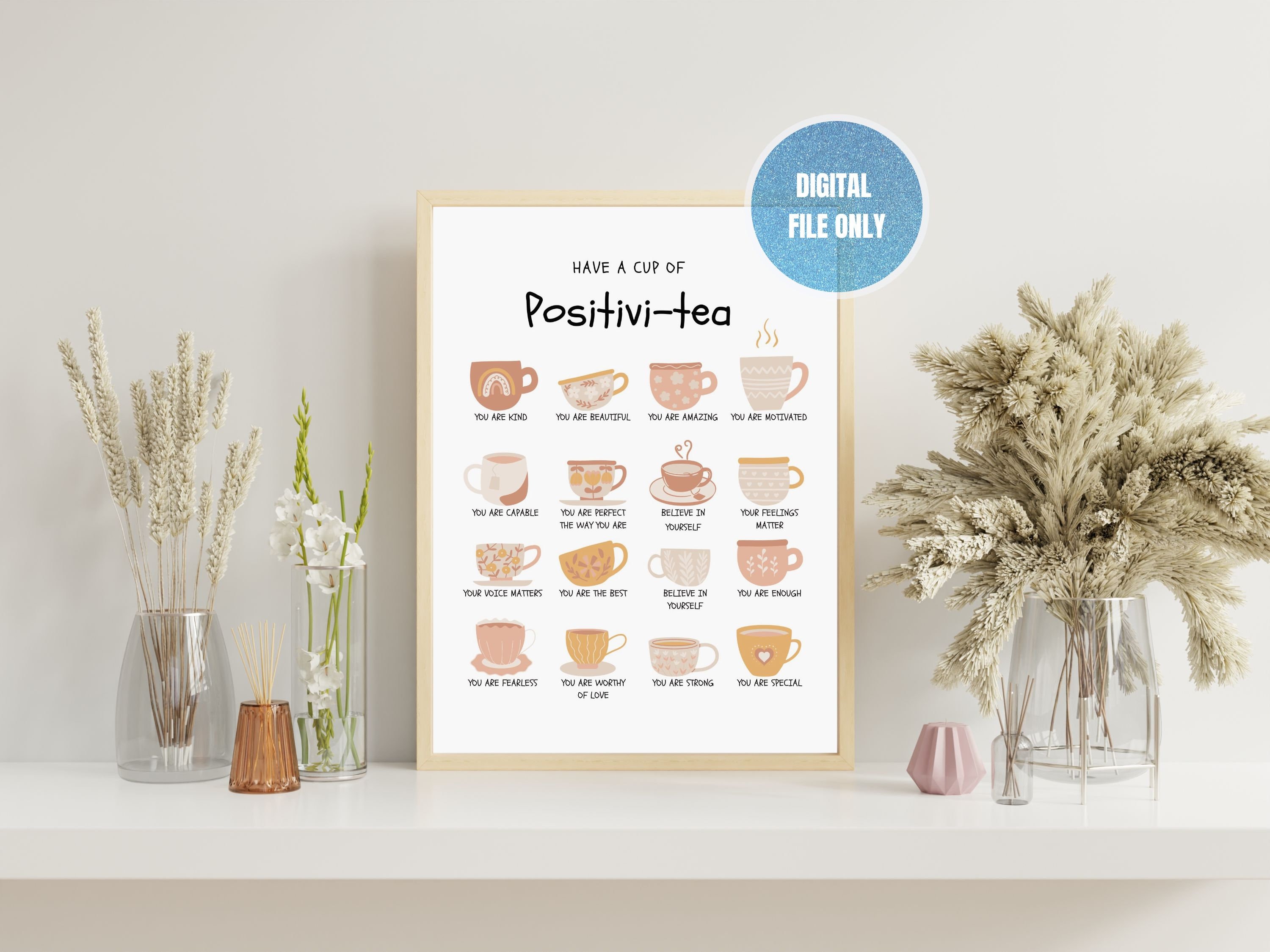 Positivitea Positive Affirmations Poster Affirmations Poster - Etsy UK