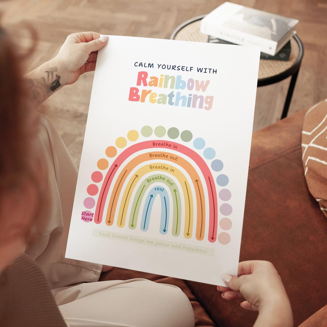 Mindful Breathing Poster, Breathing Exercise, Breathing Technique ...