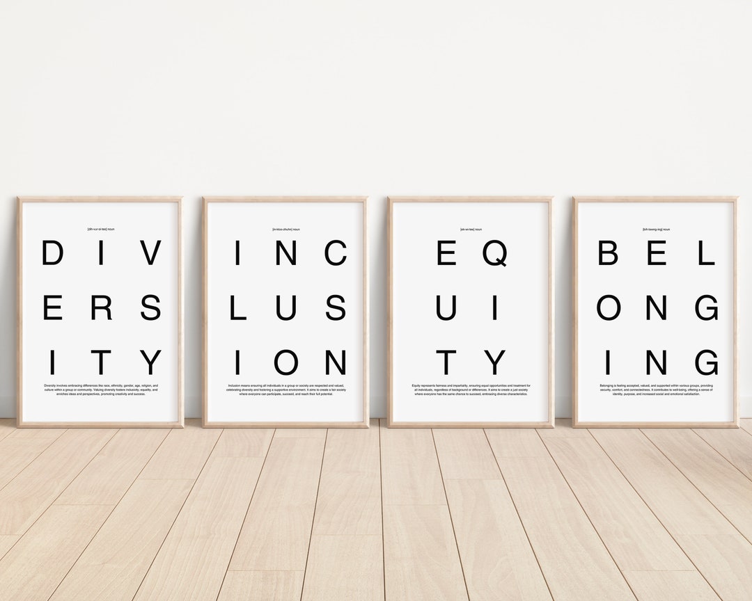 Set of 4 Diversity Poster, Inclusive Poster, Diversity Wall Art, Foster ...