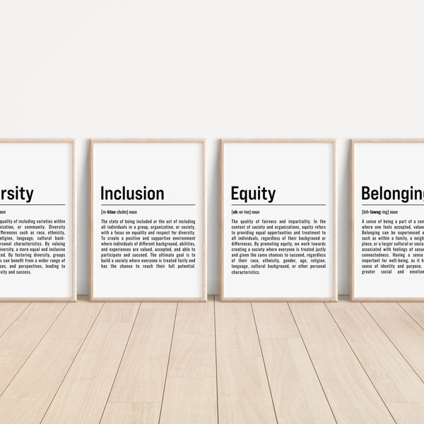 Diversity Equity Inclusion Belonging Office Posters - Etsy