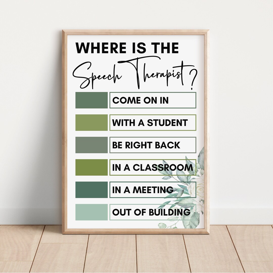 Where is the Speech Therapist Door Sign, Speech Therapist Door Sign ...