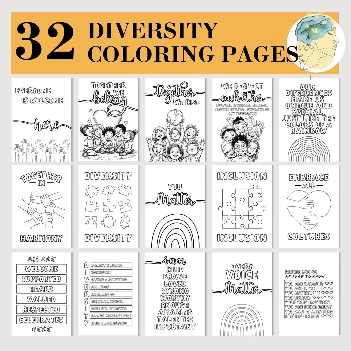 Diversity and Inclusion, Diversity Coloring Pages, Social Justice ...