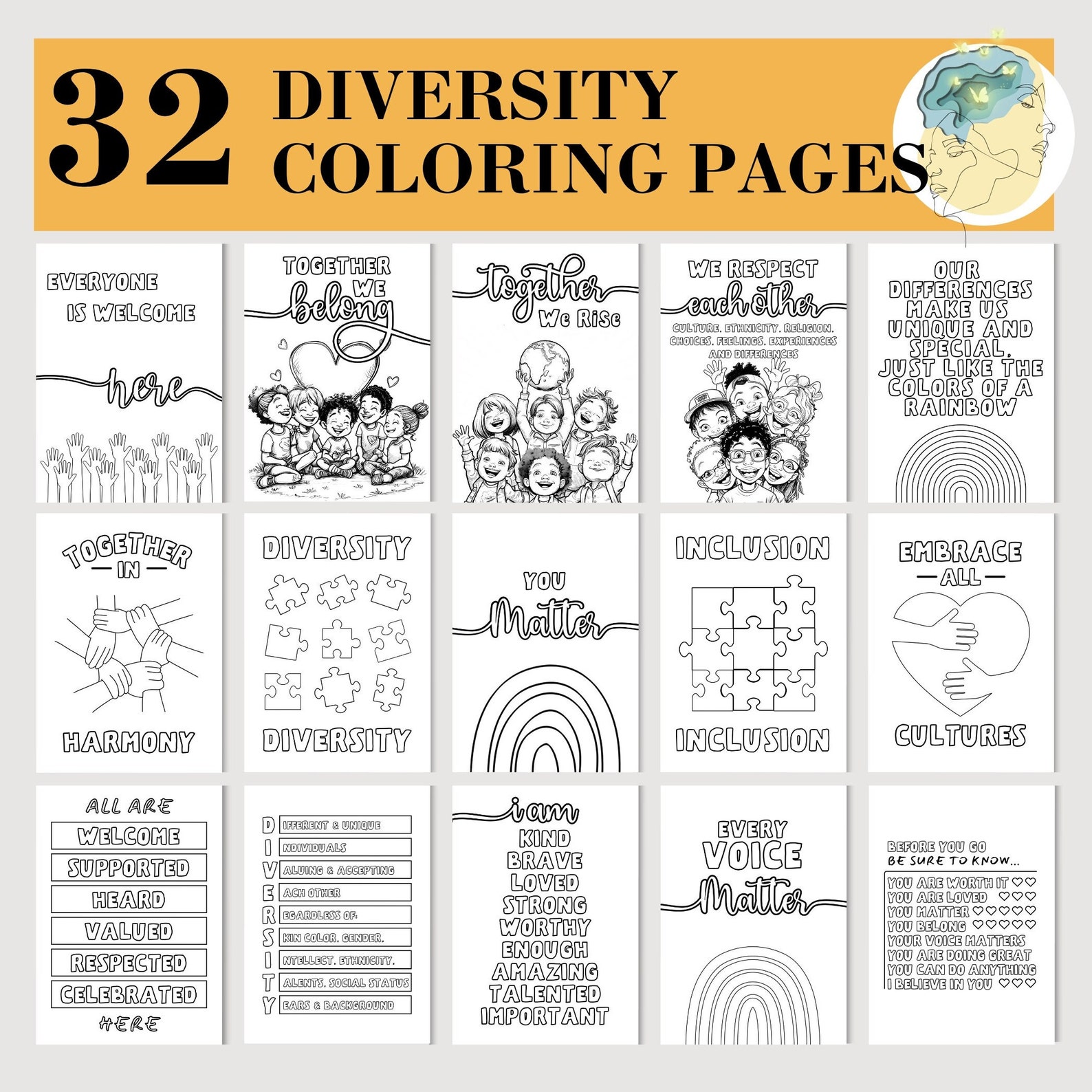 Diversity and Inclusion, Diversity Coloring Pages, Social Justice ...