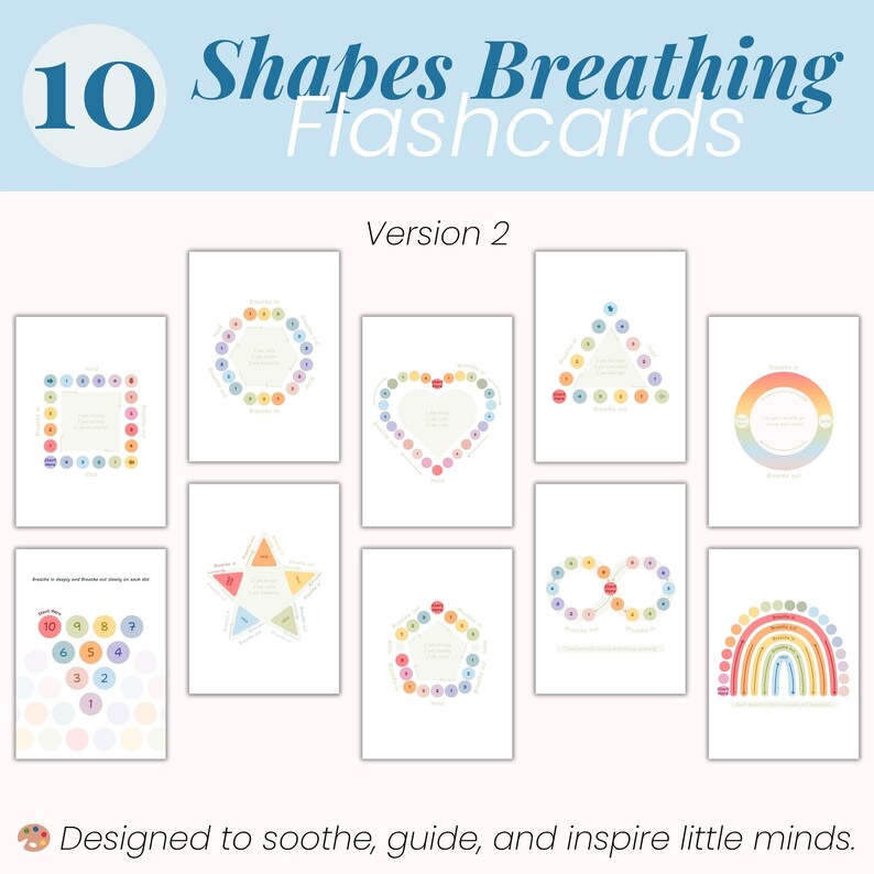 Mindful Breathing Flashcards for Kids, Mindfulness Breathing Cards ...