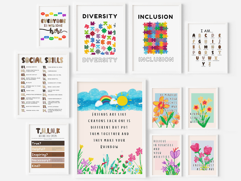 Diversity Posters Bundle, Diversity and Inclusion Posters, Inclusive ...