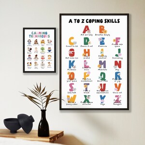 30 Coping Skills Poster, Breathing Technique, Calming Down Strategies ...