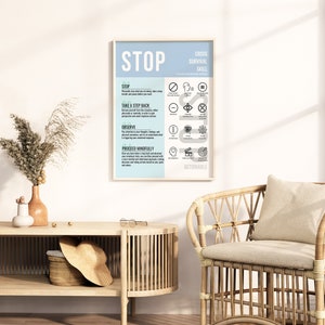 STOP DBT Poster, Crisis Survival Skill, DBT Skill Poster, Mental Health ...