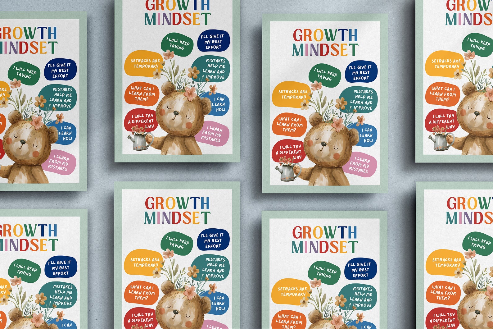 Growth Mindset Print, Calming Corner Poster, Mental Health Poster ...
