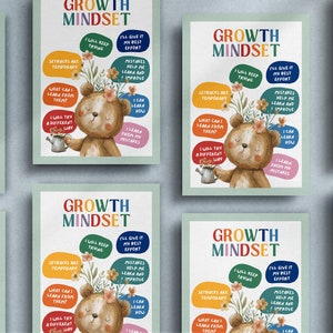 Growth Mindset Print, Calming Corner Poster, Mental Health Poster ...