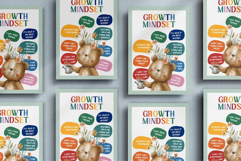 Growth Mindset Print, Calming Corner Poster, Mental Health Poster ...