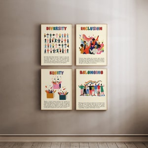 Diversity Equity Inclusion, DEI Posters, Classroom Affirmation Posters ...