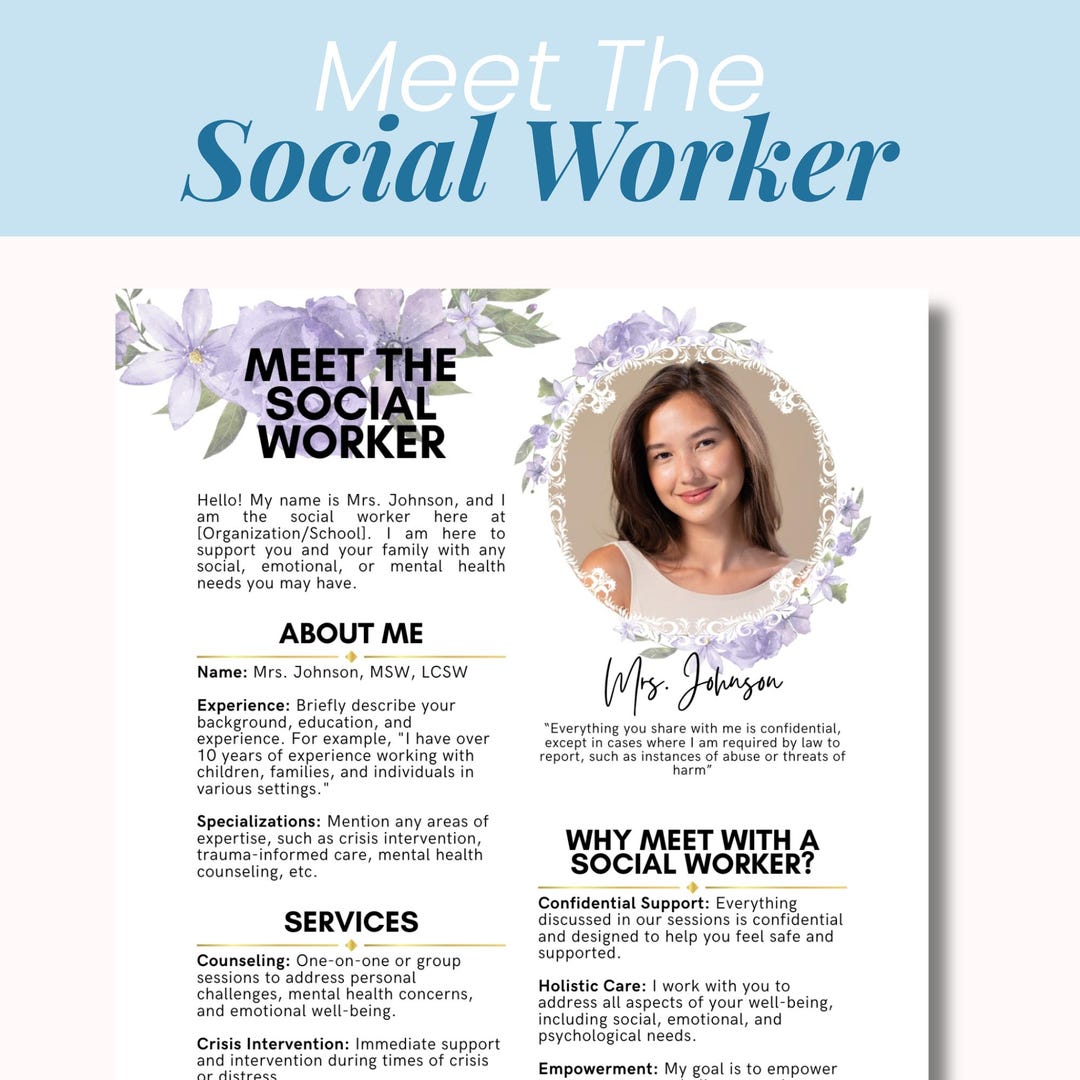 Meet the Social Worker, Social Worker Sign, Social Worker Office Decor ...